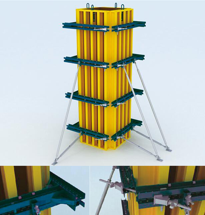 Square Concrete Column Mold Formwork Timber Beam Column Wood Formwork ...